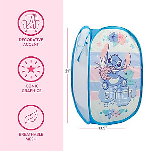 Cartoon Hamper Anime Pop Up Hamper with Multiple Patterns Laundry Hamper for Kids (Stitch)