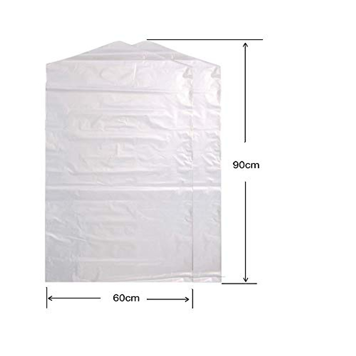 Fangkun Pack of 50 Garment Bag Transparent Clothing Dust Cover Dustproof Hanging Clothes for Dry Cleaner, Home Storage,Travel, Clothes Storage Closet 60 × 90 cm