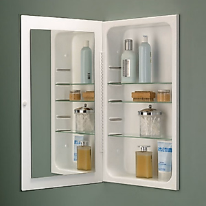 Broan-NuTone 1035P24WHG Cove Single-Door Recessed Mount Frameless Medicine Cabinet, 14 by 24-Inch