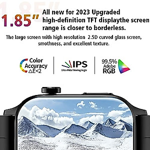 Smart Watch with Blood Glucose Monitor for Men Women, Bluetooth Calling Smartwatch for Android iOS Phones, Non-invasive Blood Sugar Test Oxygen Pressure Fitness Tracker Watch, 1.85" Touch Screen