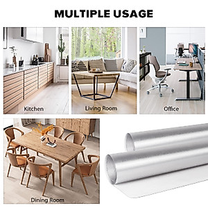 Clear Floor Mat for Home, 4'×6' Large Non-Slip Plastic Rug for Under Kitchen Table, Durable Waterproof Vinyl Area Mat for Baby Spills, Dog Accident, Anti-Scratch Floor Protector for Living Room