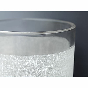 Eidonta 4 Pack White Linen Frosted Glass Lamp Shade Covers, 5.9in Height, 3.9in Diameter, 1.65in Fitter, Cylinder Light Fixture Lampshade, Glass Shade Replacement Globe for Chandelier Wall Sconce