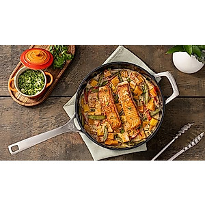 Le Creuset Essential Non-stick Ceramic Sauté Pan with Glass Lid, 4 ¼ qt.