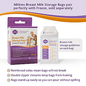 Milkies Freeze Organizer for Breast Milk Storage Bags, Simple Container Storing System for Freezing Breastmilk to Feed Baby, Reusable Accessories, Use with All Milk Bags for Breastmilk Organization