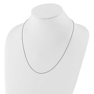 IceCarats 14K White Gold Adjustable 1.2mm Double Curb Link Chain Necklace 22 inch