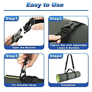 Cosmos Portable Yoga Mat Strap Mat Sling Picnic Blanket Strap with Adjustable Shoulder Strap & Handle for Festivals Picnics Camping Motorcycle Bedroll Pilates