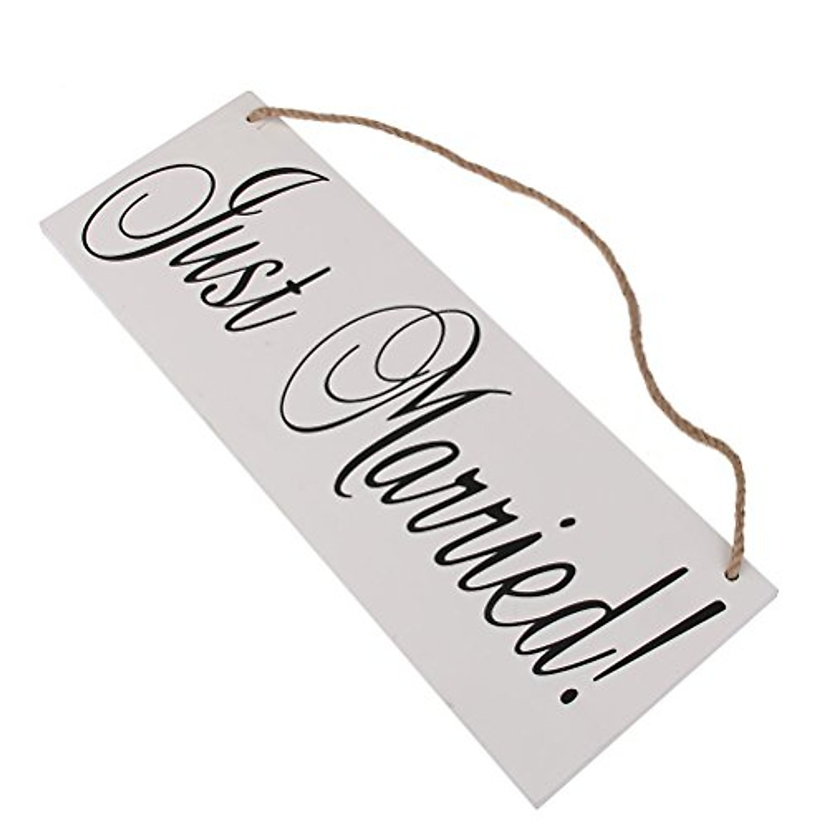ULTNICE Wooden JUST MARRIED Signs Decor with Hanging Rope for Wedding Engagement Propose