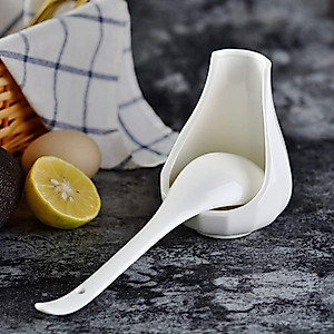 Cabilock 1pc Ceramic Spoon Rest Ceramic Spoon Holder Dinner Table Decoration Shelving Brackets White Kitchen Table Spoon Rack Fork Rest Tableware Storage Rack Kitchen Tool Commercial
