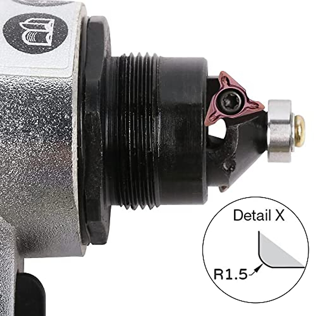 YKLP 2 in 1 Mini Pneumatic Chamfering Machine Set, Portable Handheld 45 Degree Arc Air Beveling Machine with Replace Blades and Bearings for Metal Deburring,1/4 Inch Air Inlet