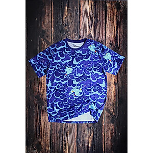 Disney Aladdin Genie Poof T-Shirt for Men Adult Graphic Tshirt Men's Tee Gift Merch Women Apparel Clothes Stuff Novelty Vintage (Navy, Large)