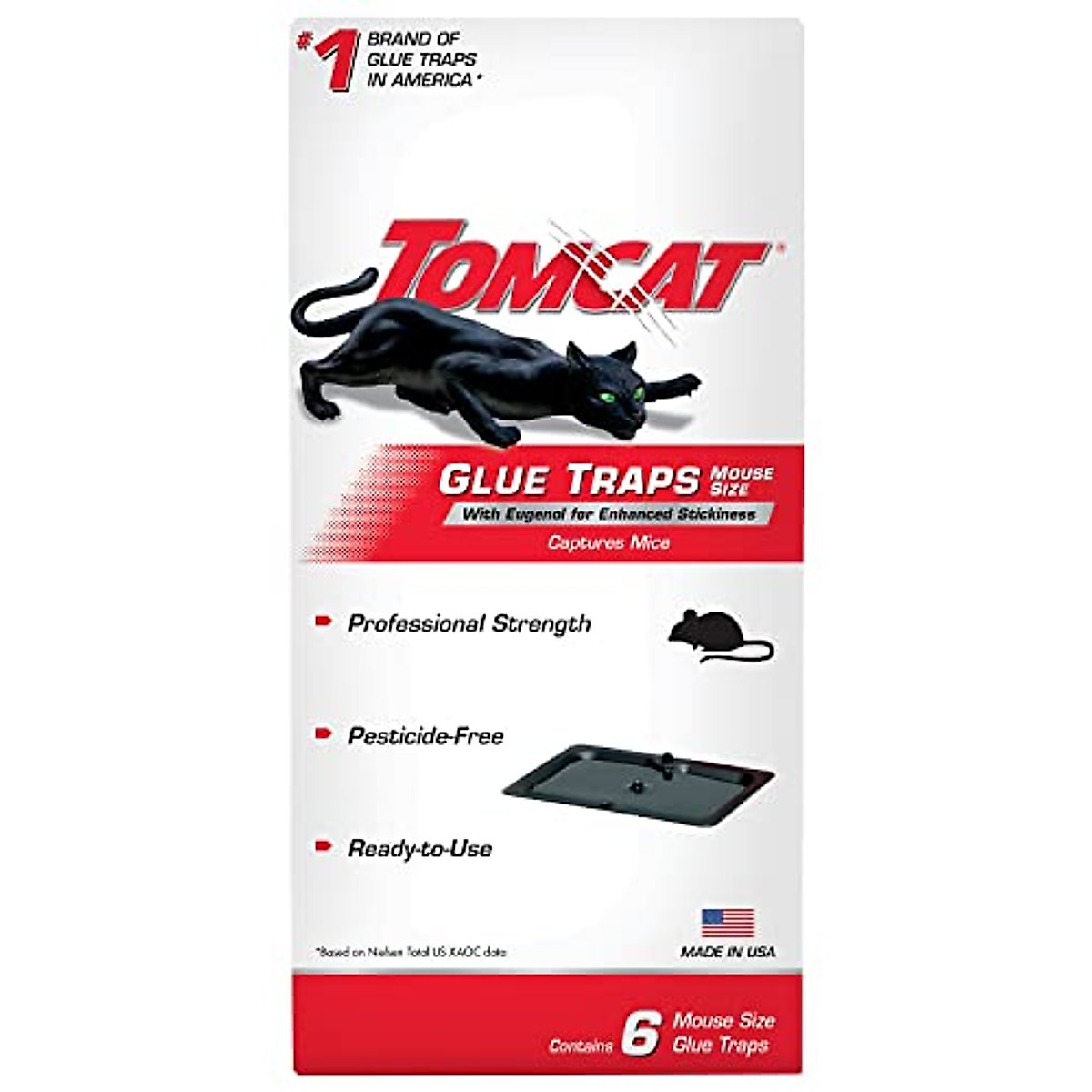 Tomcat Rat Trap with Immediate Grip Glue for Rats, Mice, Snakes, Cockroaches, Spiders, and Scorpions, Ready-to-Use, 6 Count (Pack of 12)