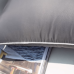 Kevin Textile Outdoor Waterproof Pillow Covers with White Piping Patio Furniture Pillow Cases, 2 Pcs, 18"x18", Grey