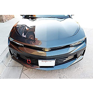 iJDMTOY Red Track Racing Style Tow Hook Ring Compatible With 2016-up Gen6 Chevy Camaro (Pre-LCI), Made of Lightweight Aluminum