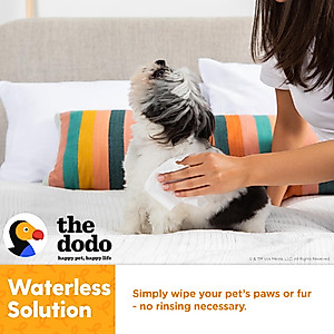 The Dodo Multipurpose Wipes for Dogs, Sweet Vanilla Almond with Hemp Seed and Castor Oil; Easy Wipes for Dogs, Waterless Grooming Supplies