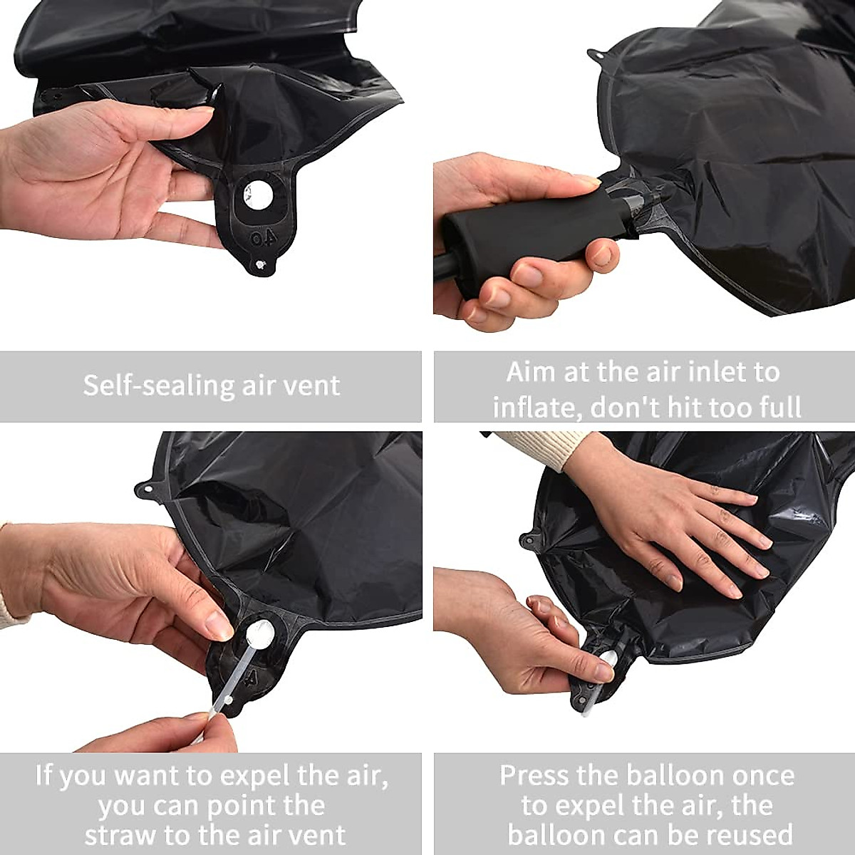 TONIFUL 52 Pieces 16 Inch Black Letter A-Z Balloons,Custom Phrase Mylar Foil Alphabet Letter DIY Personalized Phrase Banner for Birthday Anniversary Celebration Graduation Party Supplies Decoration