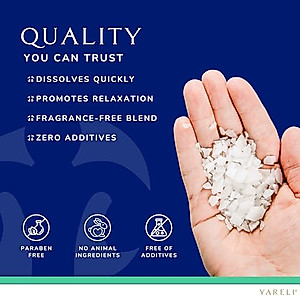 Yareli Dead Sea Bath & Foot Soak, Rosemary Peppermint Magnesium Bath Salt Flakes, Alternative to Epsom Salt, 5lbs with Over 250,000mg of Elemental Magnesium Per Bag