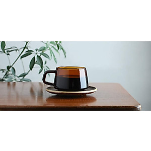 KINTO 21740 SEPIA Cup, 9.1 fl oz (270 ml), Amber, Heat Resistant Glass, Microwave and Dishwasher Safe, Gift, Present