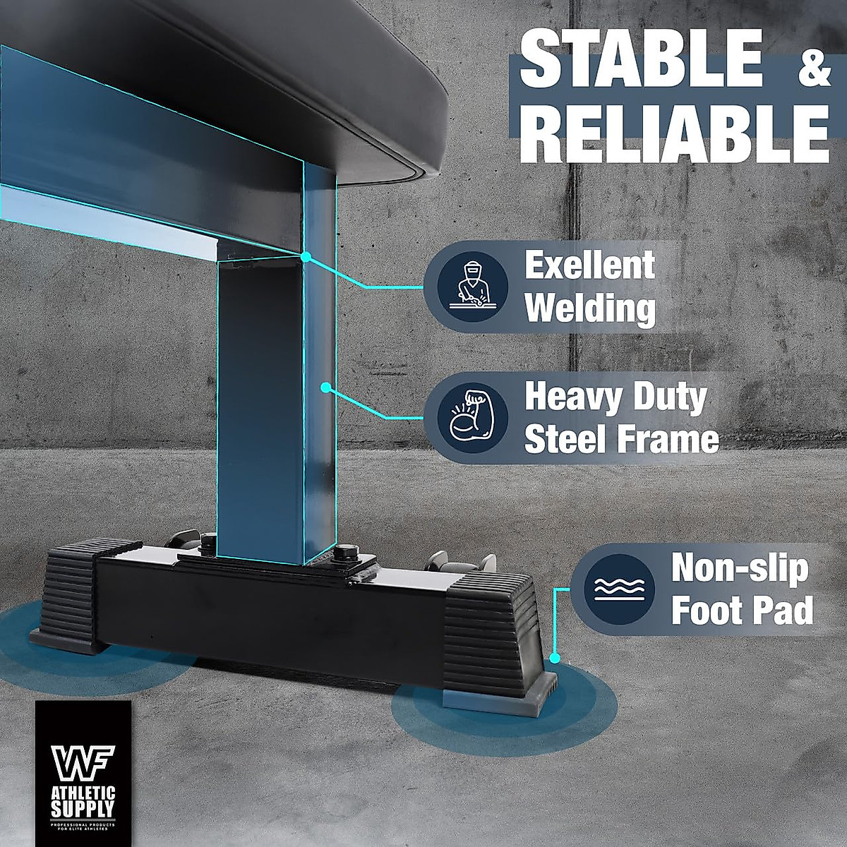 CAP Barbell Commercial Grade Weight Bench Flat/Incline/Decline Utility Exercise Olympic Workout Bench for Full Body Workout (Utility Flat Bench, White)