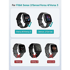 NEWDERY Charger Dock for Fitbit Sense 2/Sense/Versa 4/Versa 3, Magnetic Watch Charger Stand with Charging Cable, Charger Replacement Accessories for Fitbit Sense 2/Sense/Versa 4/Versa 3, Black