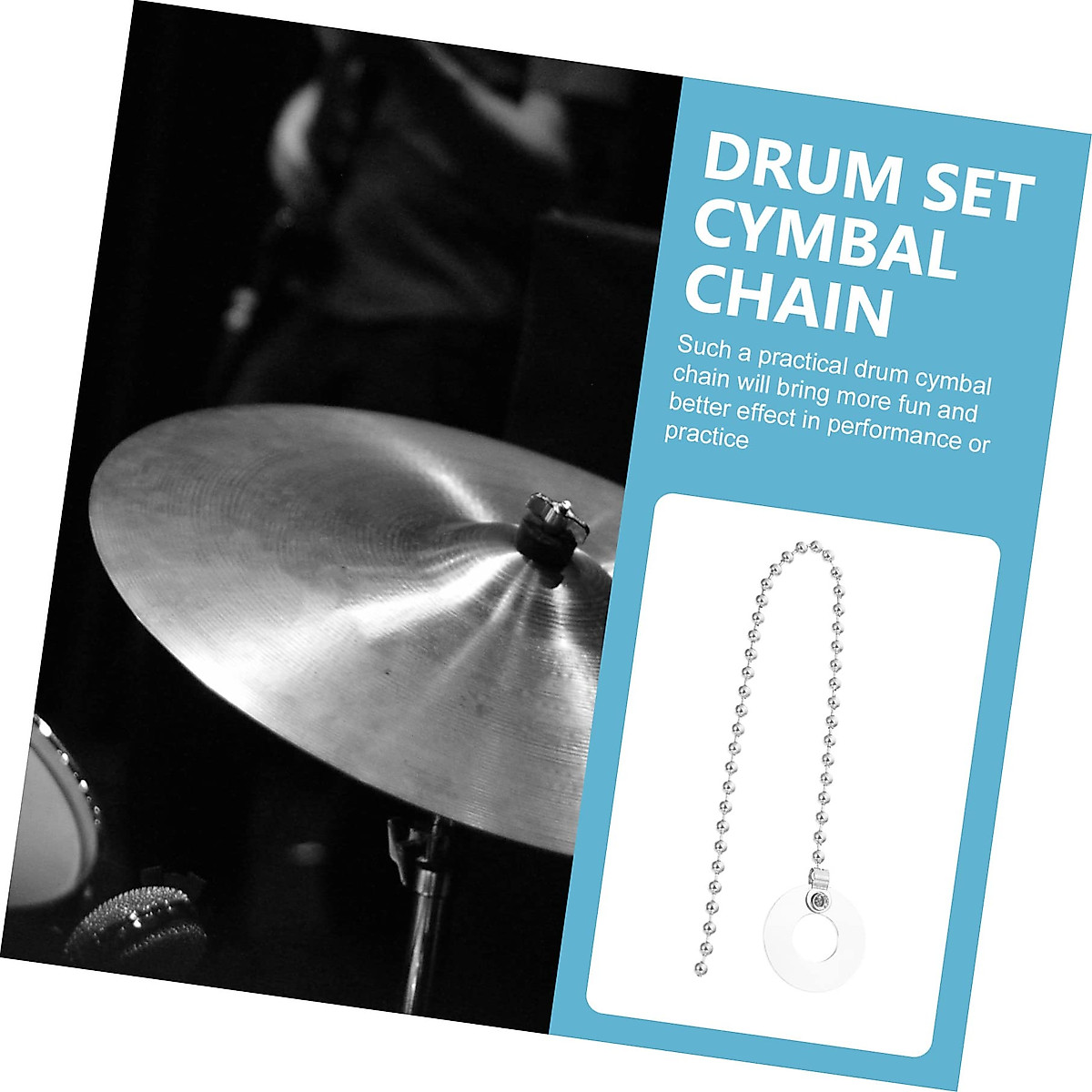 Mikinona Drum Extension Chain Drum Cymbal Sustainer Drum Kit Ride Cymbal Alloy Cymbal Chain Jazz