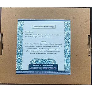 The Henna Guys 100% Natural Ready to Use Henna Cones For Redish Brown Hair Dye - Perfect for Spot hair coloring 6 Pack.