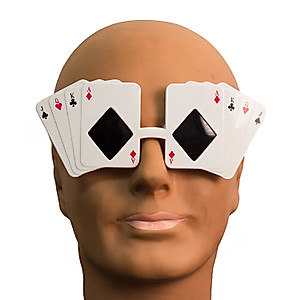 Loftus International Star Power Poker Themed Jack Queen King Ace Sunglasses, White, One Size