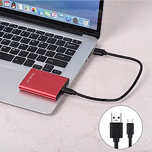 CALIDAKA 500GB / 1TB / 2TB Portable SSD Drive USB 3.0 External SSD Solid State Drive, High-Speed Data Transmission SSD Hard Drive Compatible with USB 3.0 Port USB 2.0 for Win 10 8 7 PC