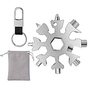 18 in 1 Snowflake Multi Tool, Stocking Stuffers for Men, Christmas Gifts for Dad Husband Boyfriend, Birthday Gift Ideas for Men, Stainless Steel Tool Wrench, Screwdriver Kit with Premium Keychain¡­