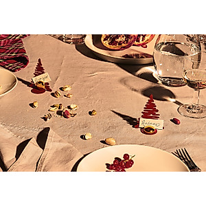 Alessi Barkplace Tree BM16S2 R - Set of Two Placecards with The Shape of a Christmas Tree, in Colored Steel with Epoxy Resin, Red with Porcelain Magnet