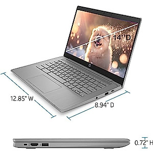 HP Chromebook 14 Inch Laptop for College Students, School, Intel Celeron Processor N4120, 4GB DDR4 RAM, 64GB eMMC, Chrome OS, 720p Webcam, HDMI, Modern Gray, PCM