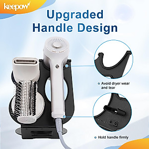 KEEPOW Hair Dryer Holder Stand Compatible with Shark HyperAir, Blow Dryer Holder for HD112BRN HD125CO HD112GNBRN HD112PKBRN, Hair Dryer Stand for Bedroom Bathroom Organizers and Storage