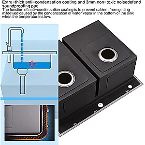 33 Inch Double Bowl Drop In Kitchen Sink Workstation - VOKIM 33 x 22 Inch Stainless Steel Top mount Kitchen Sink 16 Gauge Stainless Steel Drop In Kitchen Sink 10 Inch Deep 50/50 Double Bowl Sink