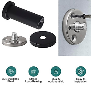 ZPJWYME 6 Pcs Towel Hooks Matte Black 2.2" Round Towel Holder 304 Stainless Steel Robe Hook Holder Robe Hook for Wall Clothes Wall Hooks for Bathroom Kitchen Bedroom