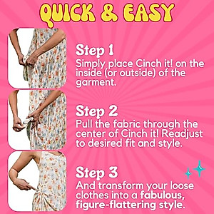 Cinch It! Women’s Clothing Cinch Clips (3-Pack, 2 Small Clips & 1 Big) - Perfect Dress Cinch Clip & Shirt Cincher Clip – Waist Cincher Clip for Slimming Down - Fashion Accessories for Women