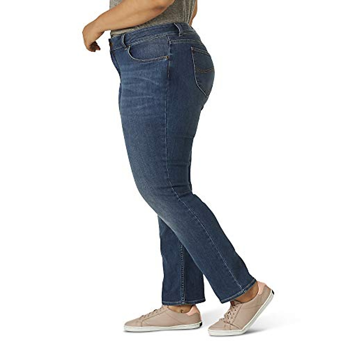 Lee Women's Plus Size Legendary Mid Rise Straight Leg Jean Seattle 18 Plus Medium