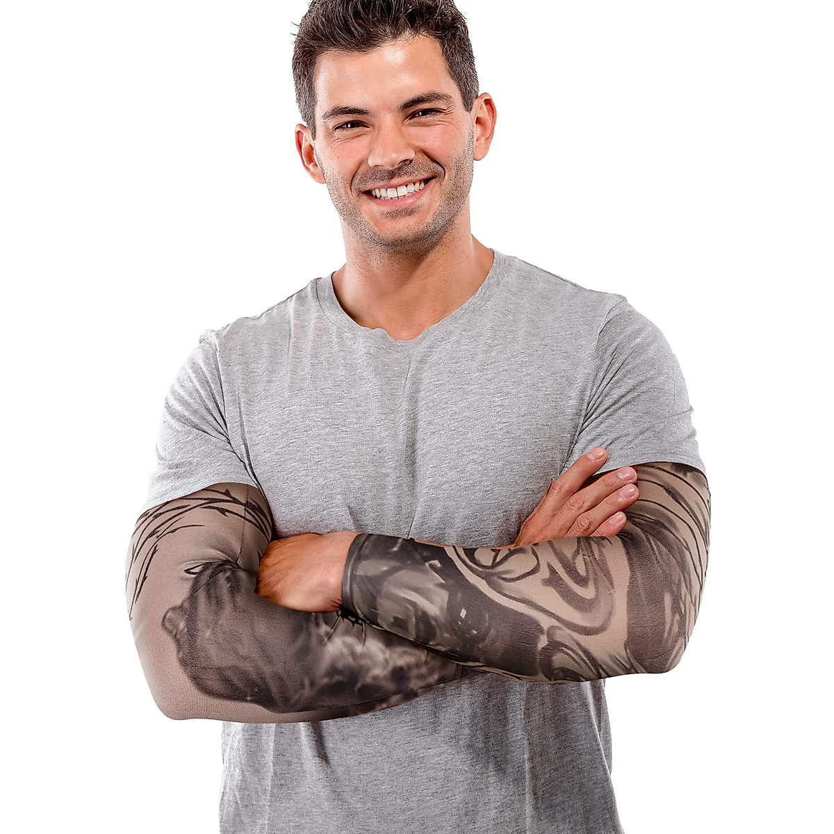 18 Pcs Tattoo Sleeves for Men Arm Sleeves Temporary Tattoo Sleeves Set Arts Fake Tattoo for Women to Cover Arms (Vivid Pattern,Medium)