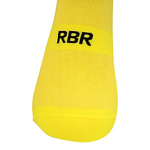 RBR Cycling Running Sports Socks Men Size 9-12 High Visibility Fluorescent 3 Pack (yellow)