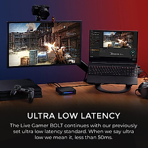 AVerMedia Live Gamer Bolt: Thunderbolt 3 External Capture Card, Stream and Record in 4K60 HDR10, Support Win 11 and MacOS 10.15, Not for Apple M1 CPU, Perfect for PS4 Pro, PS5, Xbox Series X/S (GC555)