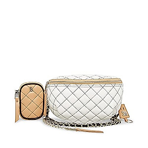 Steve Madden Possess Quilted Convertible Crossbody, Tan/Black