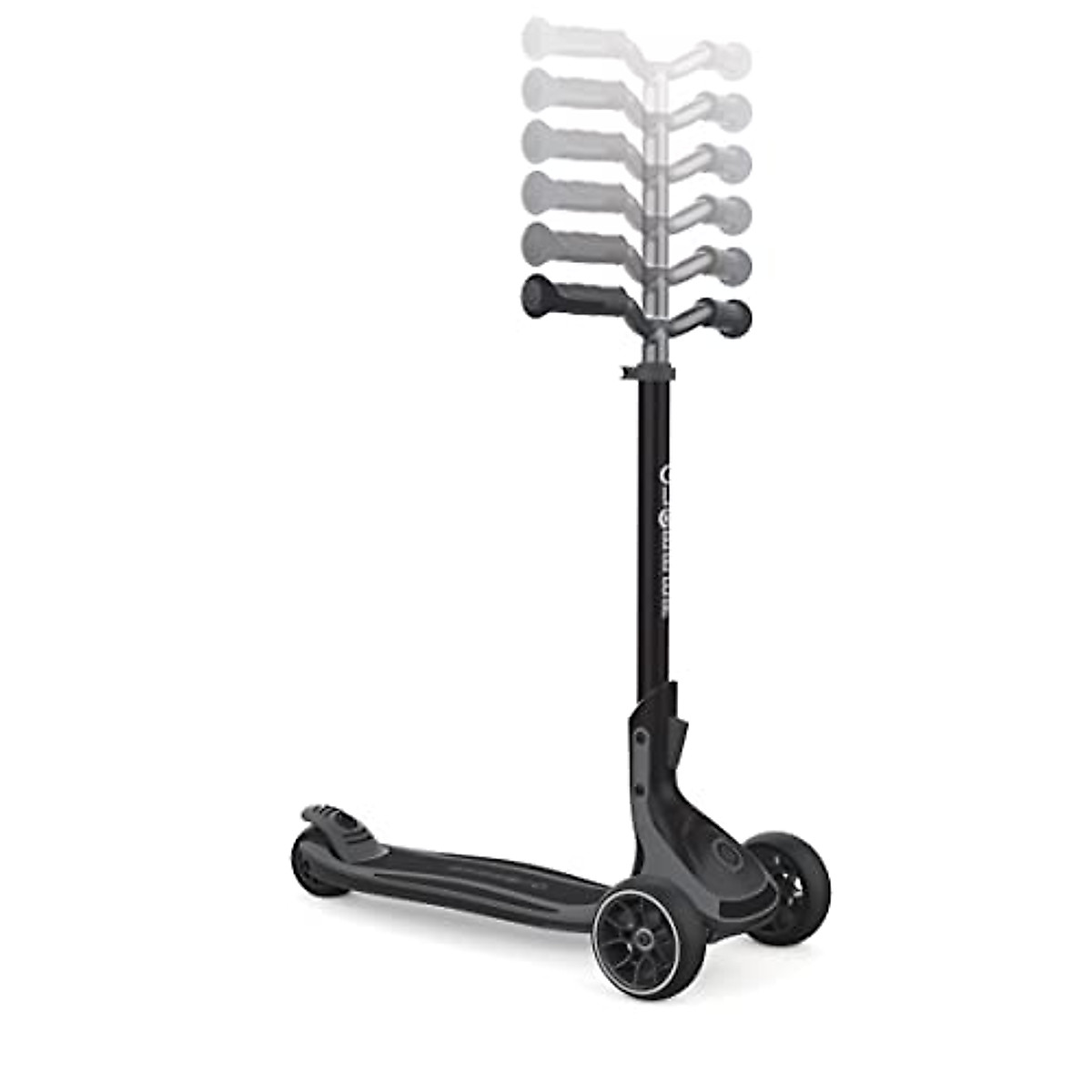 Globber Ultimum Scooter | 3-Wheel Kick Scooter for Adults & Kids 5+ | Foldable Kick Scooter with Safe, Non-Slip Deck & Premium Brakes (Grey)