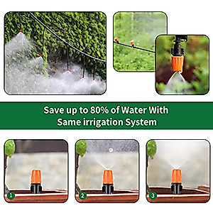 ZADEFERI Drip Irrigation Kit，164FT 197 Pack Garden Irrigation System 1/4'' 1/2'' Blank Distribution Tubing Watering Drip Kit Automatic Irrigation Equipment for Garden Greenhouse，Flower Bed，Patio，Lawn