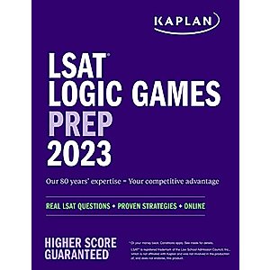 LSAT Logic Games Prep 2023: Real LSAT Questions + Proven Strategies + Online (Kaplan Test Prep)
