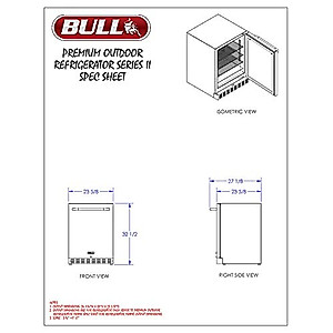 Bull Outdoor Products 13700 Series II Outdoor Refrigerator, Stainless Steel