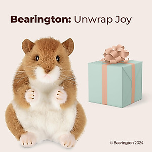 Bearington Collection Cheeks Stuffed Hamster: Adorable Plush Stuffed Hammy, Ultra-Soft 6” Toy, Made with Premium Fill, Expressive Face and Natural Whiskers; Machine Washable, Gift for Animal Lovers