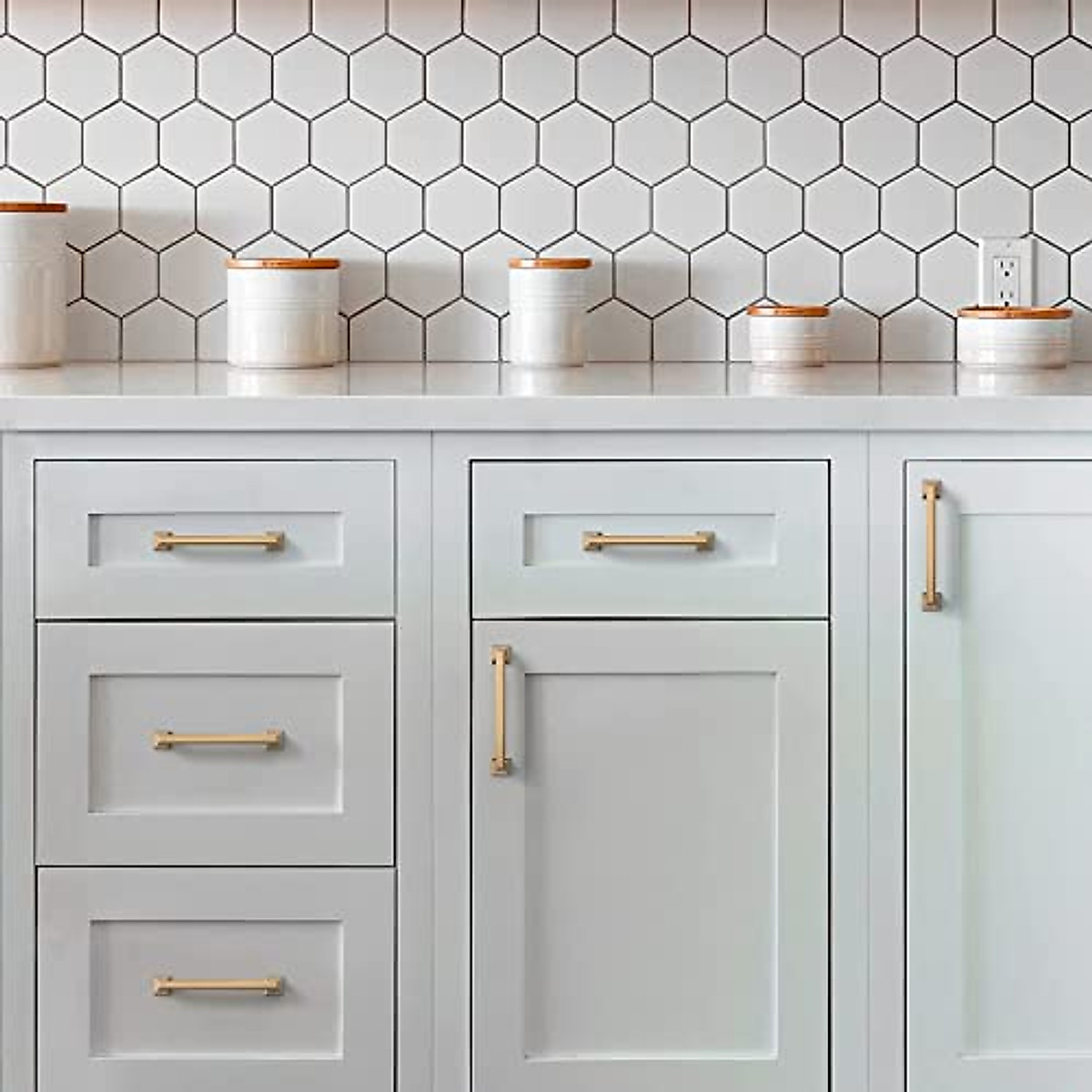 KNOKLOCK 10 Pack 5 Inch(128mm) Kitchen Cabinet Handles Champagne Bronze Cabinet Pulls Gold Kitchen Cabinet Hardware Drawer Pulls for Dresser Cupboard Wardrobe