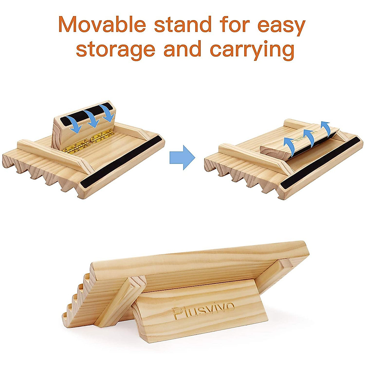 plusvivo Domino Racks with Stand Set of 4, Mexican Train Dominoes Set Trays Wooden Domino Holders for Mexican Train and Other Domino Games for Kids & Adults - Hobbies, Indoor Activities & Family Fun