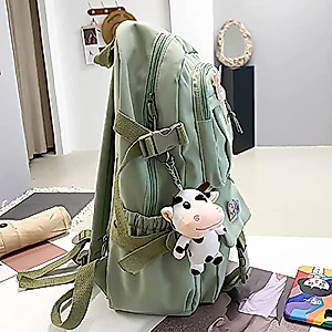 New Aesthetic Backpack Kawaii Backpack with Badge Pins Keychain Pendant Light Weight Travel Backpack