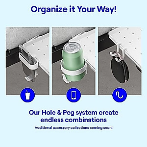 BedShelfie Bedside Shelf for Bed & Top Bunk- College Dorm Room Essentials, Loft Bed Accessories, Clip On Nightstand Snack Organizer, Floating Bed Side Table Tray Shelfie Caddy - DormEssential, White