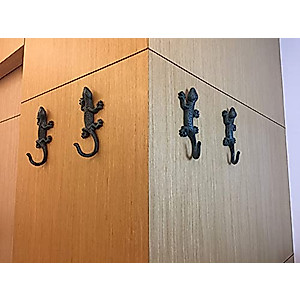 HWHP Zone - Wall Hooks Decorative Cast Iron Animal Gecko Shape Hooks Wall Mounted for Home Office Foyer Hallway Pool Garden Garage Indoor Outdoor Used, Hand Made, Gifts.
