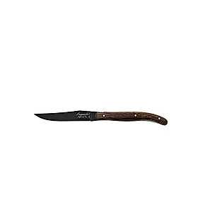 Laguiole Style de Vie steak knives Luxury Line, set of 6, wenge wood, black